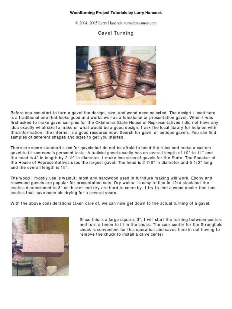 Gavel Turning PDF | PDF | Drill | Tools