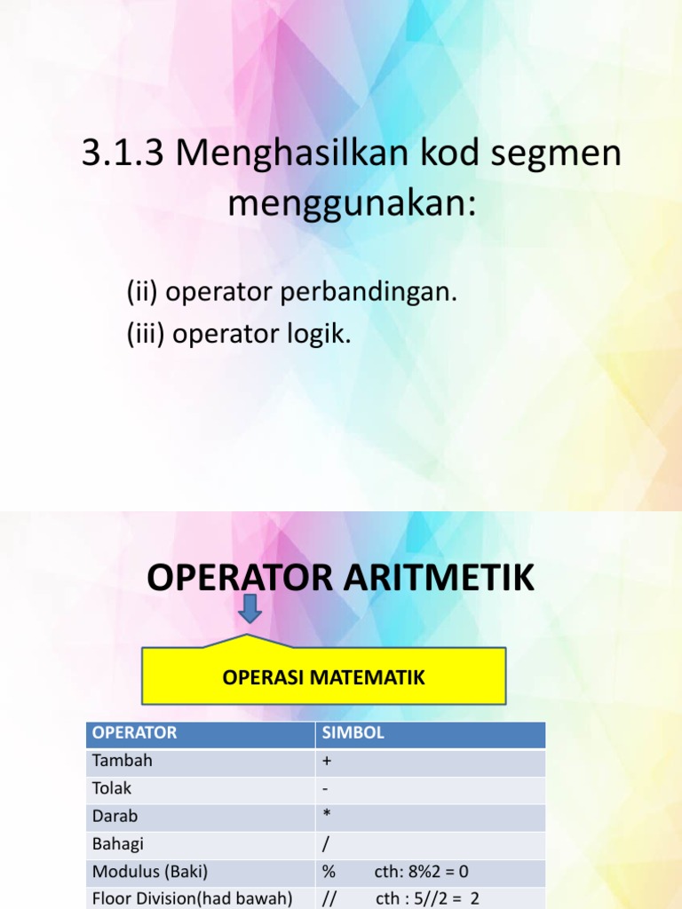 Operator Aritmetik Dan Perbandingan | PDF