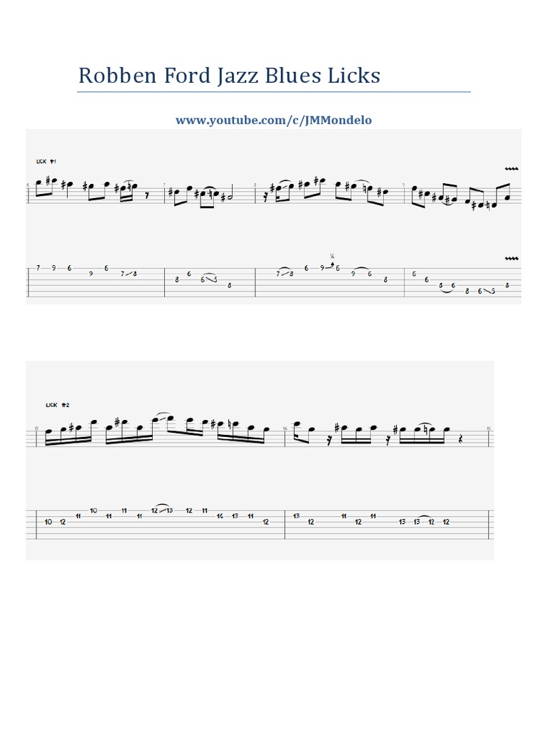 Robben Ford Jazz Blues Licks PDF | PDF