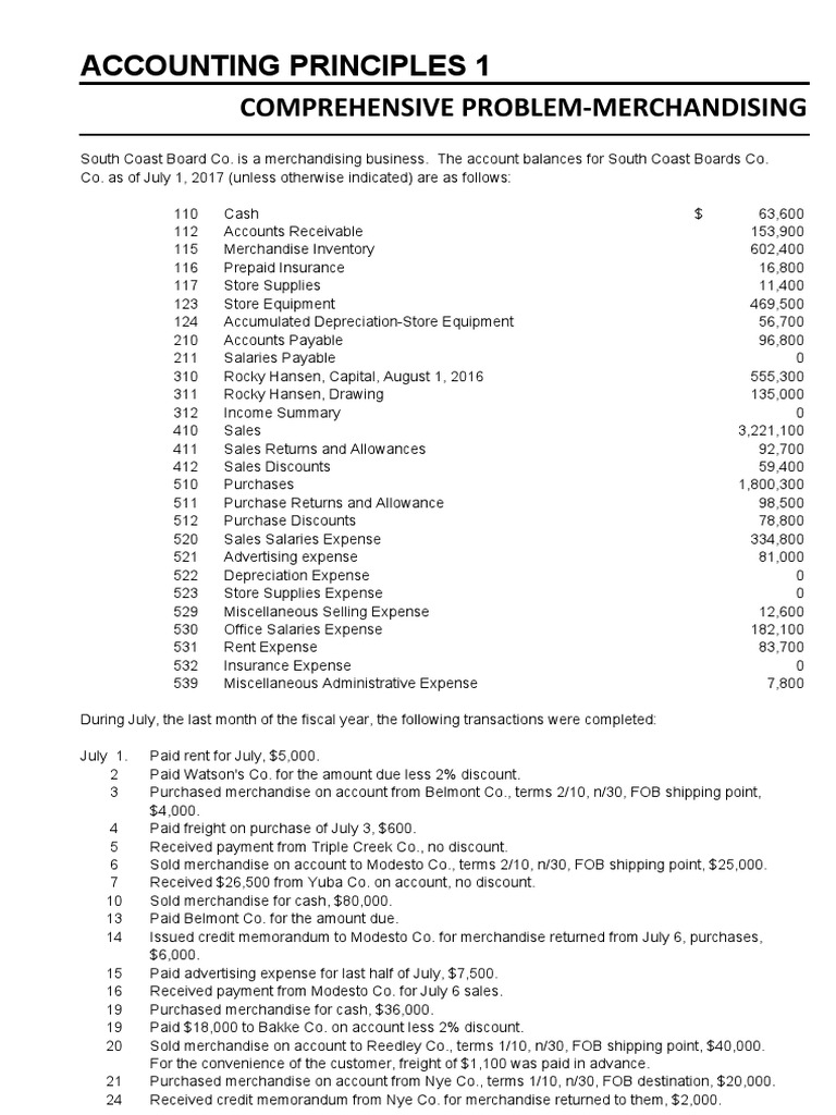 Comprehensive Merchandising Accounting Guide | PDF | Debits And Credits ...