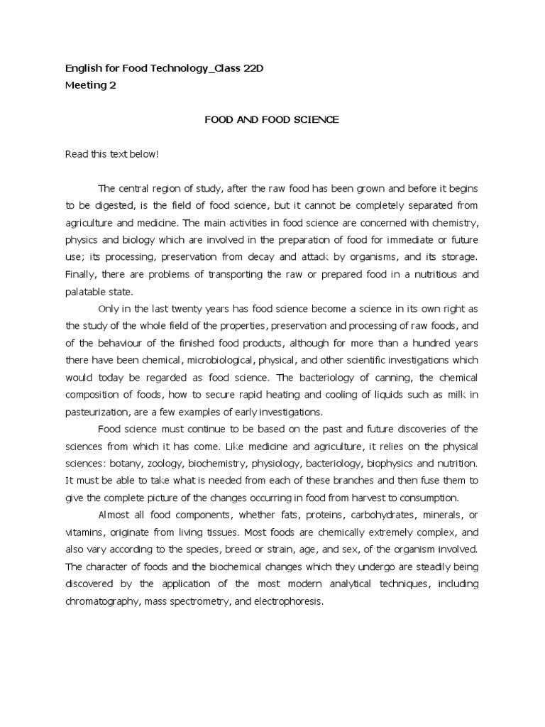 Food and Food Science | PDF | Food Science | Foods