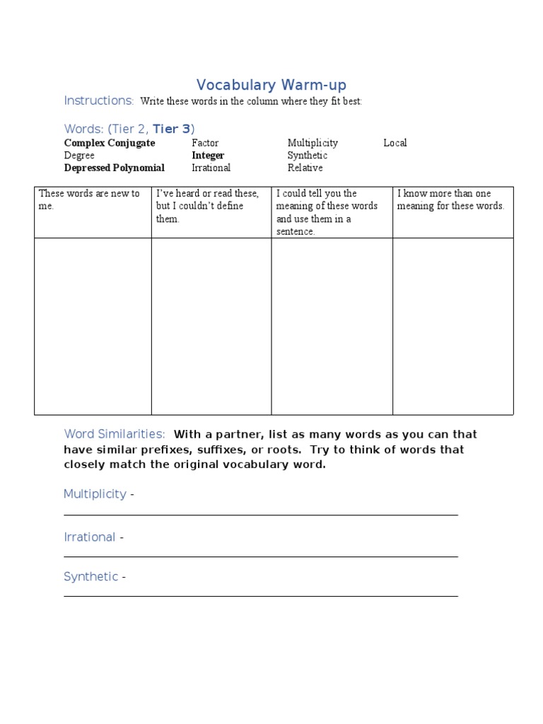 Vocabulary Building | PDF | Language Arts & Discipline