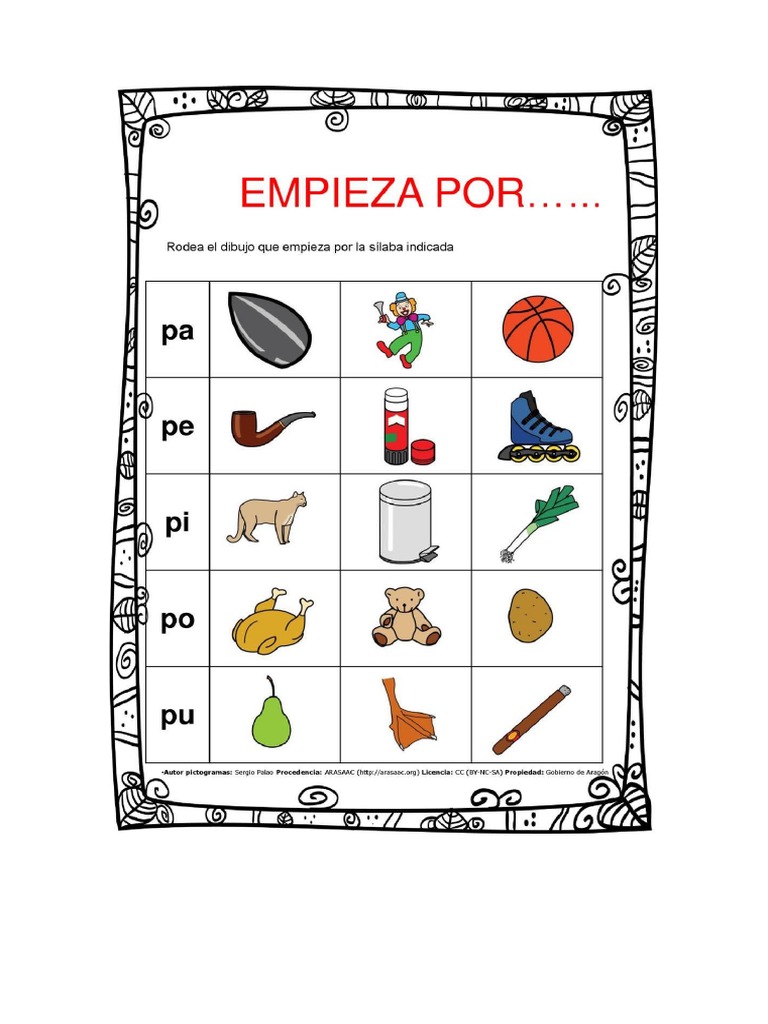 Figuras Con Pa Pe Pi Po Pu | PDF