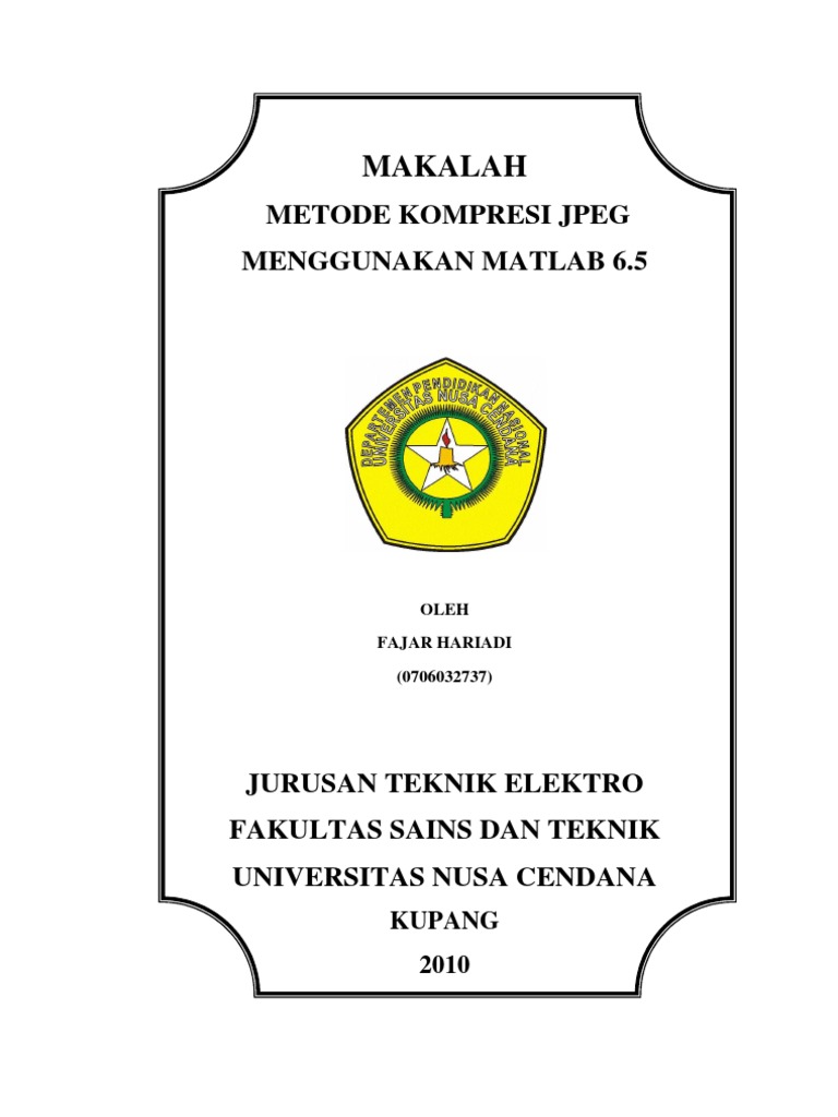 Makalah Kompresi JPEG | PDF