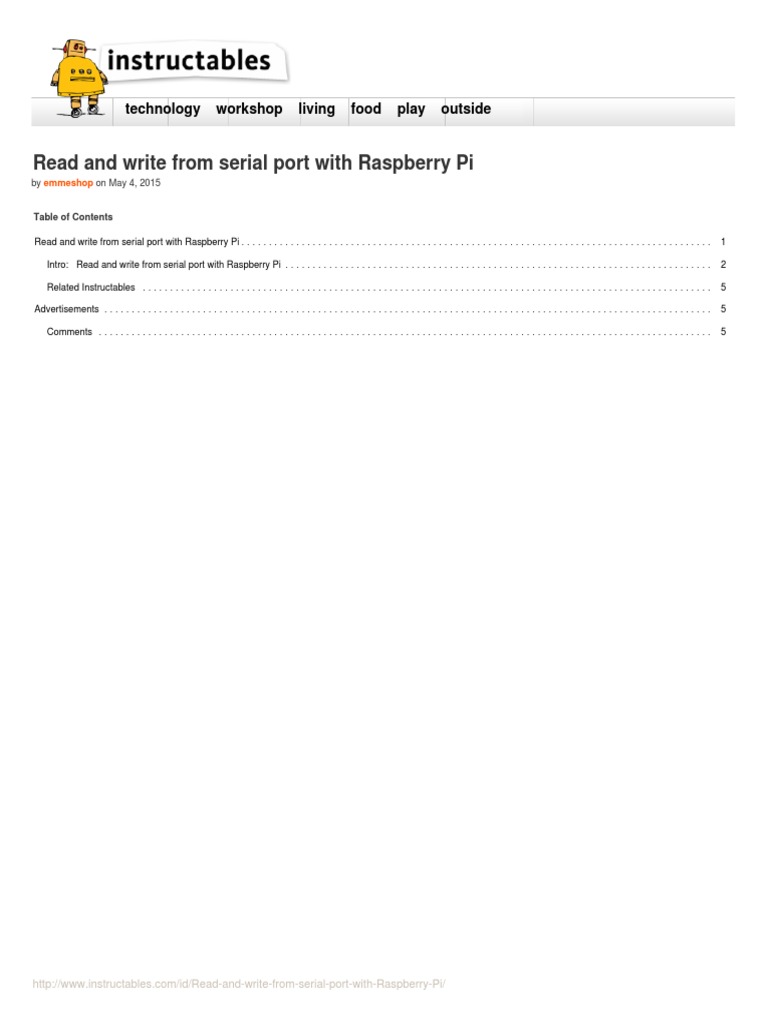Read And Write From Serial Port With Raspberry Pi Pdf Computer Networking Digital Technology