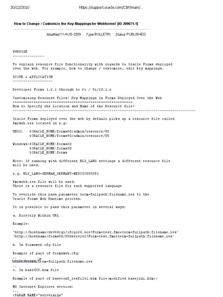 How To Change - Customize The Key Mappings For Webforms - (ID 209671.1 ...