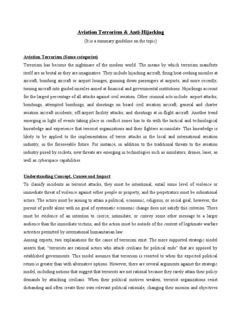 Air Law | PDF | Aircraft Hijackings | Crime & Violence