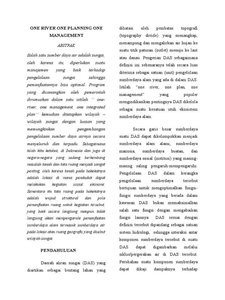 One River One Planning One Management | PDF