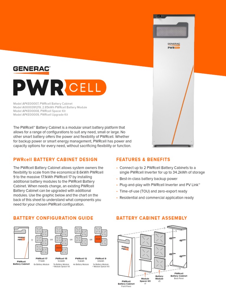 Features & Benefits Pwrcell Battery Cabinet Design | PDF | Kilowatt ...
