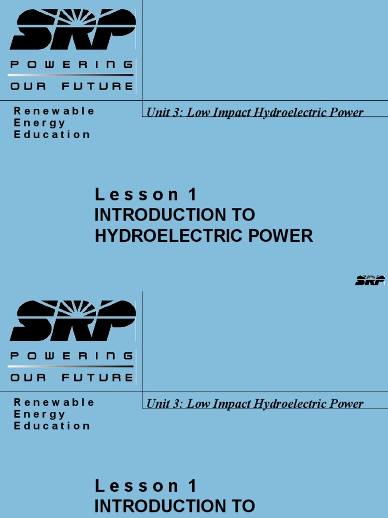 Lesson 1 Introduction To Hydroelectric Power | PDF | Hydroelectricity ...