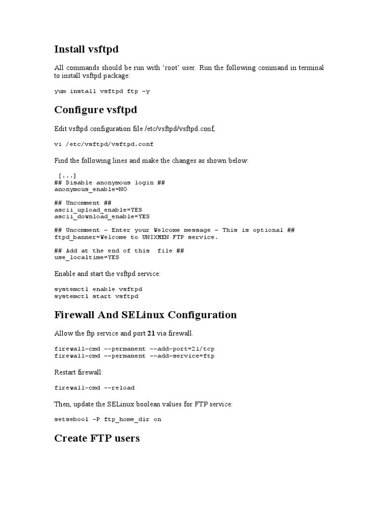Install VSFTPD | PDF | Computers