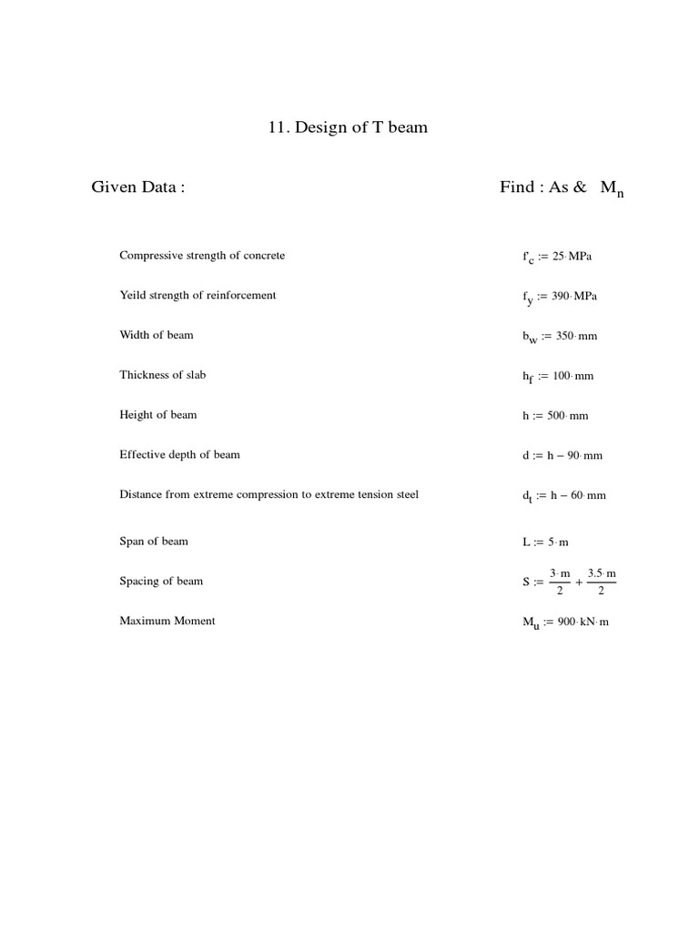 Design of T Beam | PDF | Beam (Structure) | Materials Science