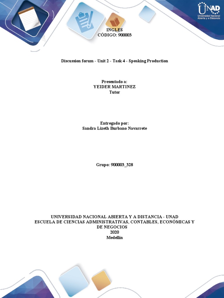 Unit 2 - Task 4 - Speaking Production | PDF