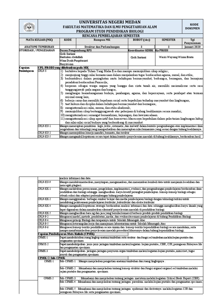 RPS - Antum Sem Genap 2019-2020 | PDF
