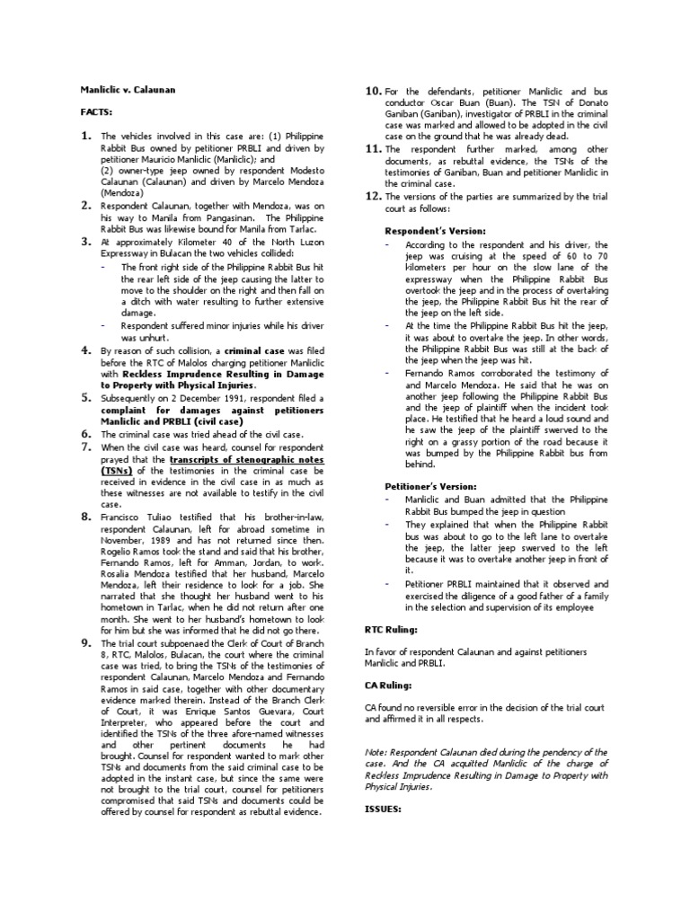 TEMP Manliclic v. Calaunan | PDF | Witness | Deposition (Law)