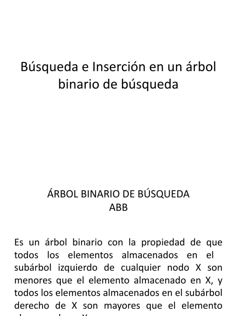 árboles Binarios De Búsqueda Abb Pdf