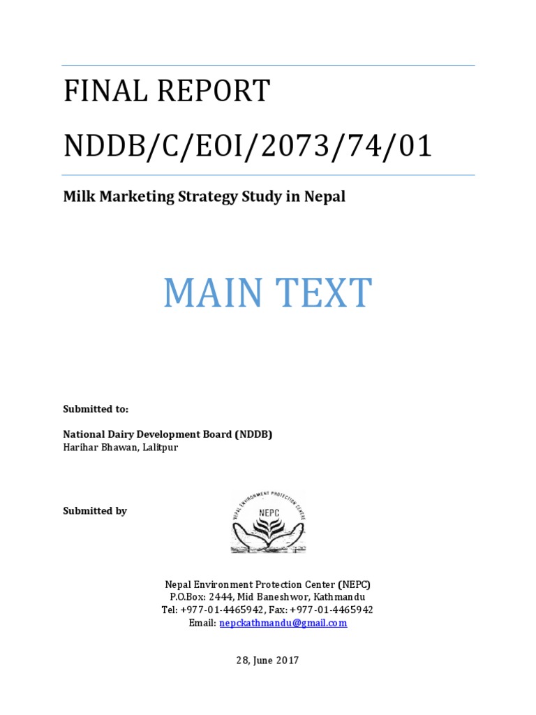 MSR-Final Report-June 2017 | PDF | Dairy Cattle | Milk