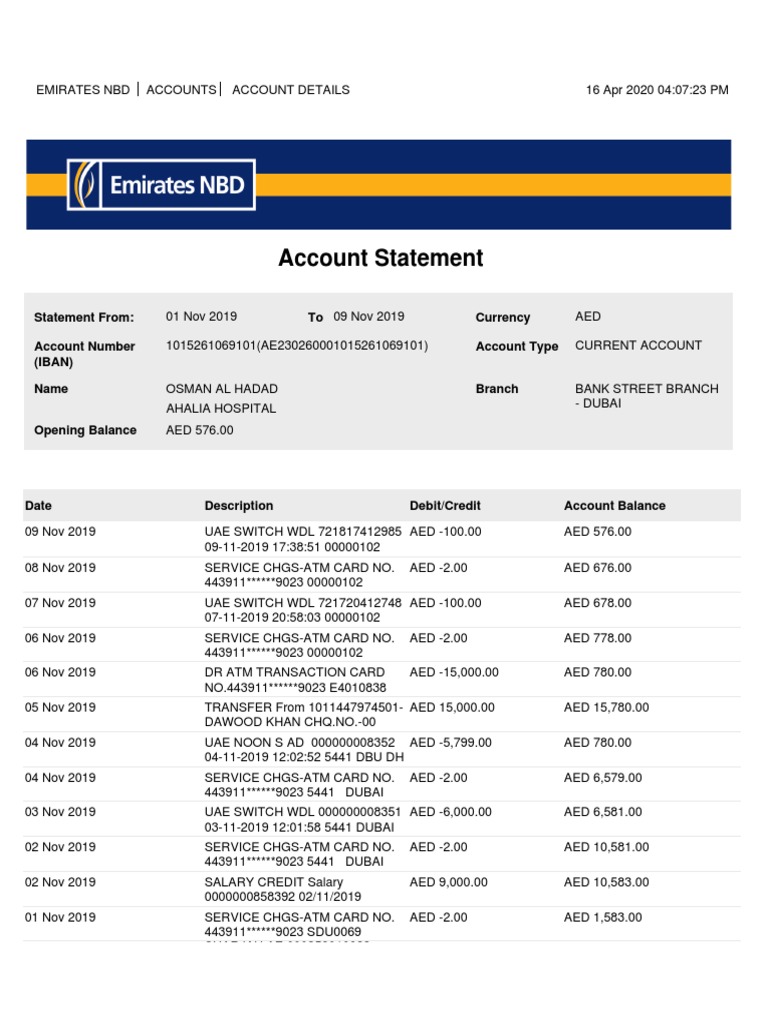 Statements PDF | PDF | Debit Card | Financial Transaction