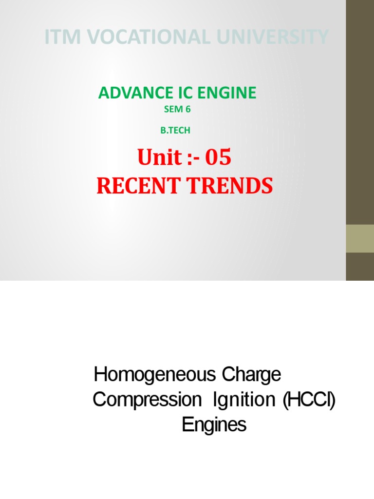 Unit V Advanced Ic Engine | PDF | Fuel Injection | Combustion