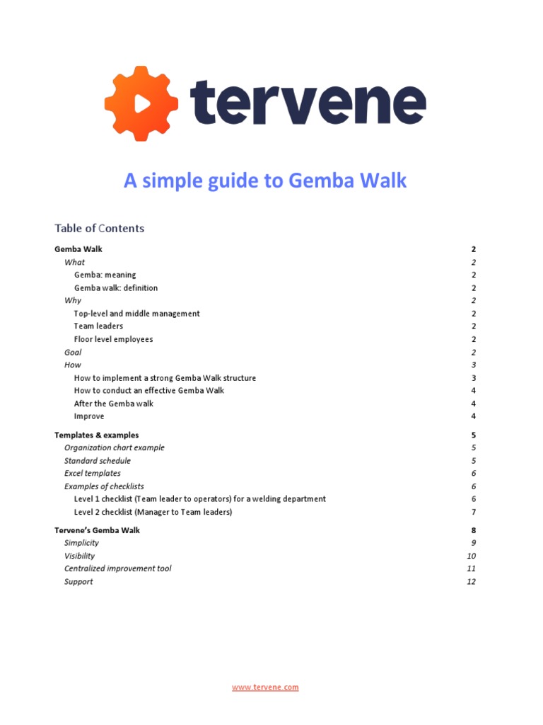 Gemba Walk Guide and Templates | PDF | Occupational Safety And Health ...