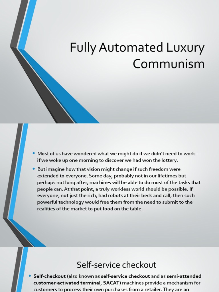 Future of Automated Luxury Communism | PDF | Marketing | Service Industries