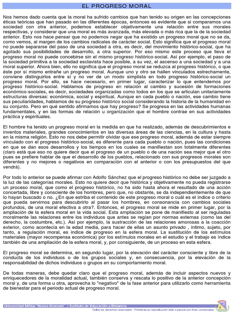 El Progreso Moral | Descargar gratis PDF | Moralidad | Nación