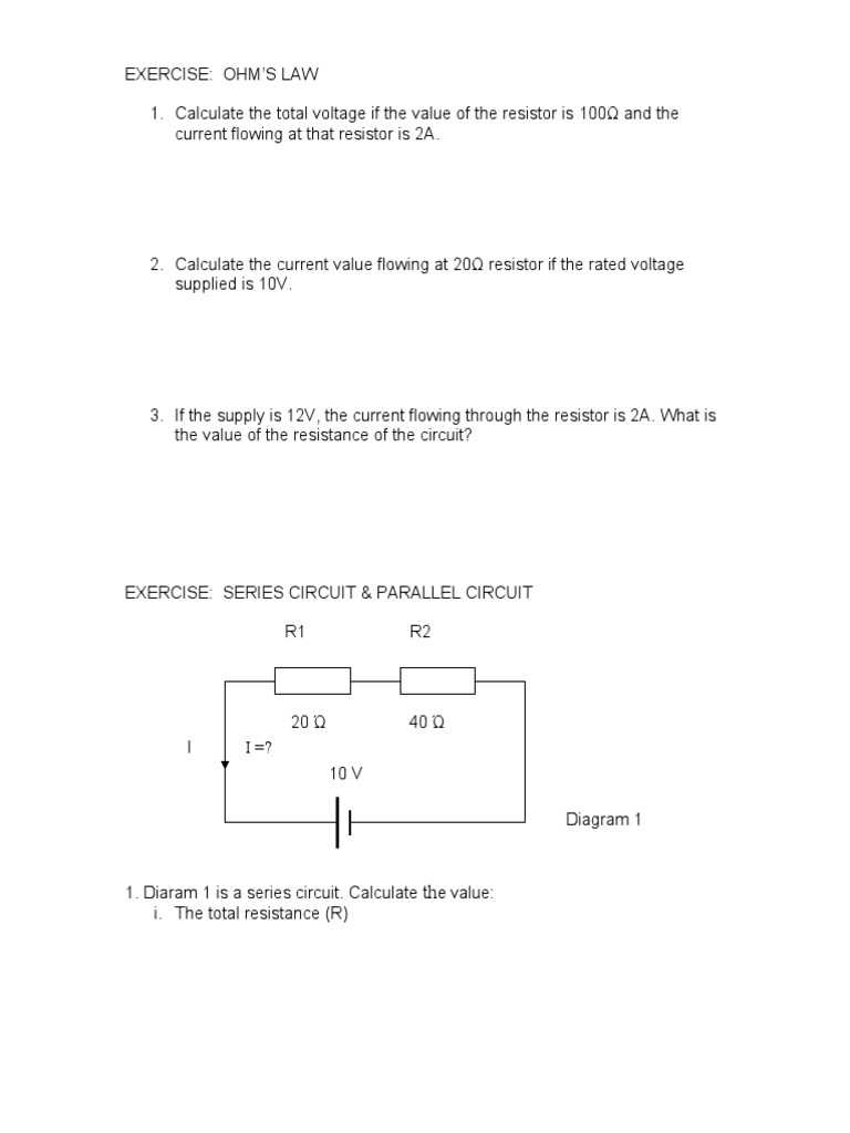 Ohm's Law & Circuit Calculations | PDF | Series And Parallel Circuits ...