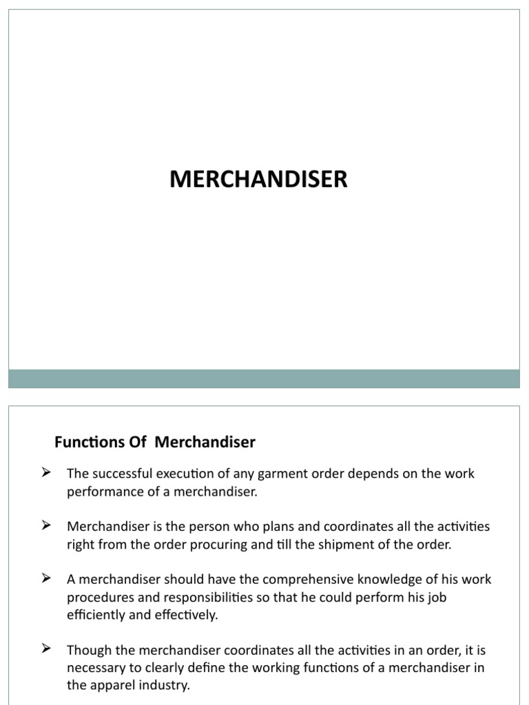 Functions of Merchandiser | PDF | Negotiation | Leadership