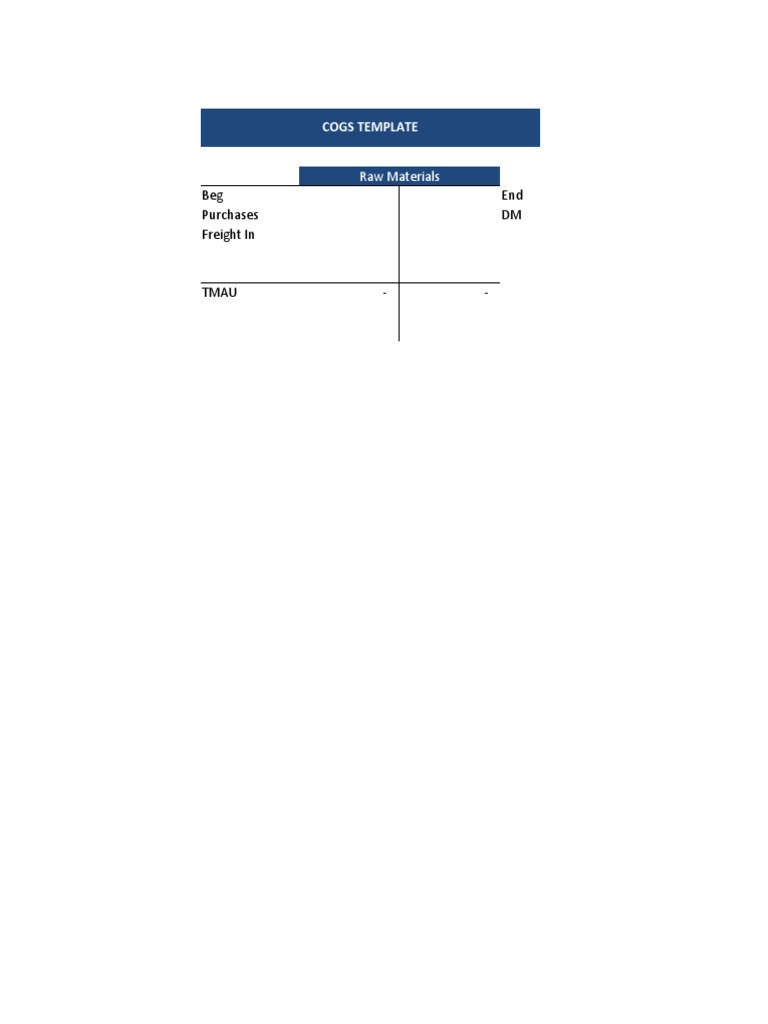 COGS Engineering Template Guide | PDF | Technology & Engineering
