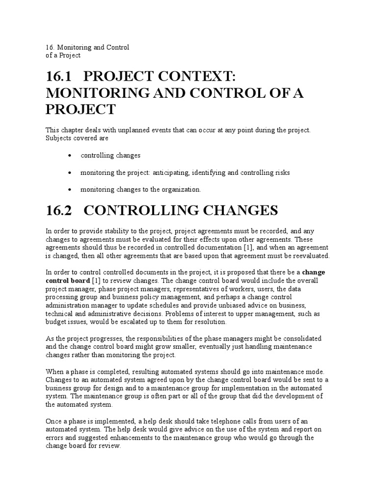 Monitoring and Control | PDF | Specification (Technical Standard) | Databases