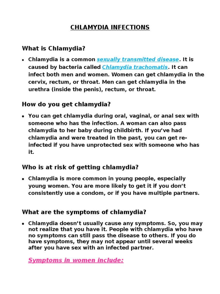Chlamydia Infections | PDF | Sexual Intercourse | Human Reproduction