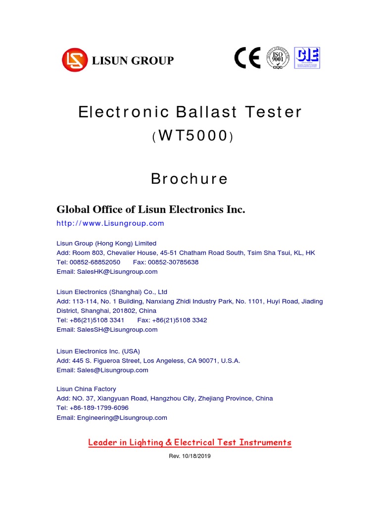 Electronic Ballast Tester: Leader in Lighting & Electrical Test ...