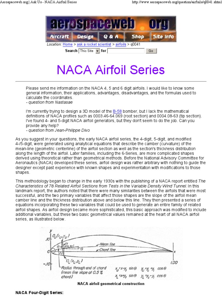 NACA Airfoil Series | PDF | Airfoil | Aerospace Engineering