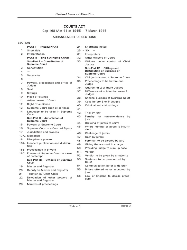 Courts Act PDF PDF Supreme Court Of Singapore Law
