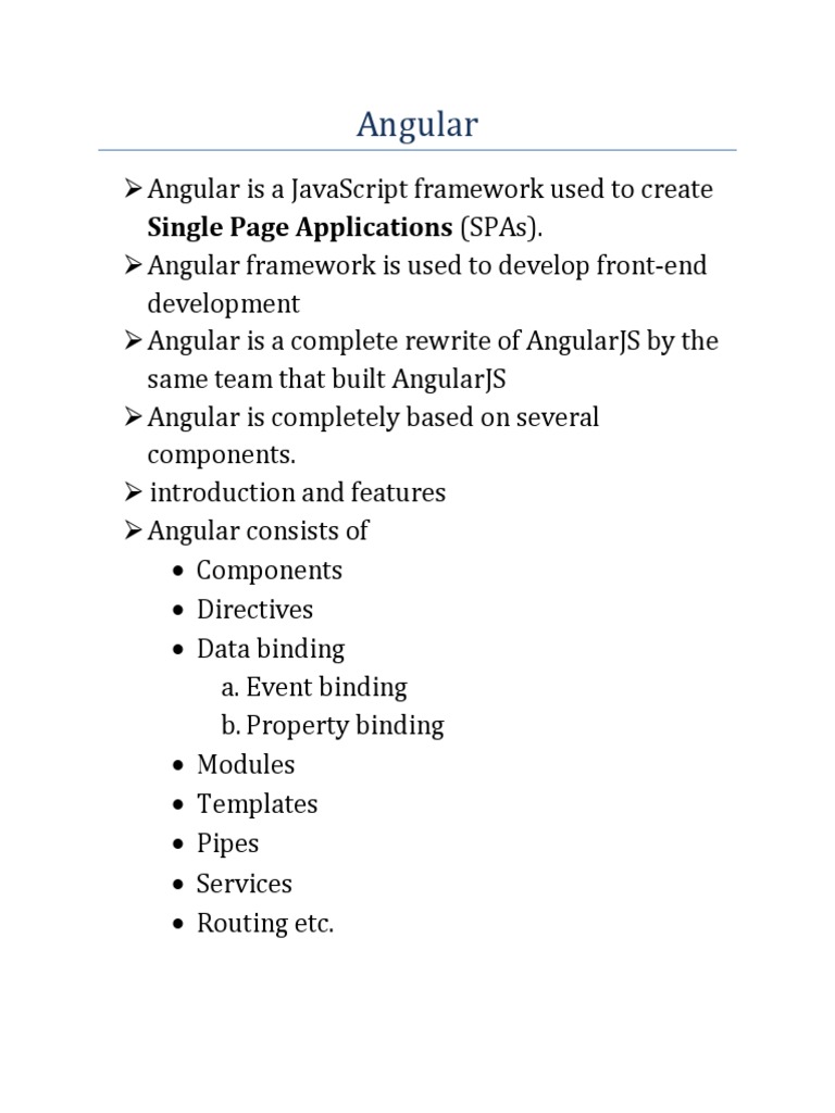 Angular: Single Page Applications (Spas) | PDF | Angular Js | Web Application