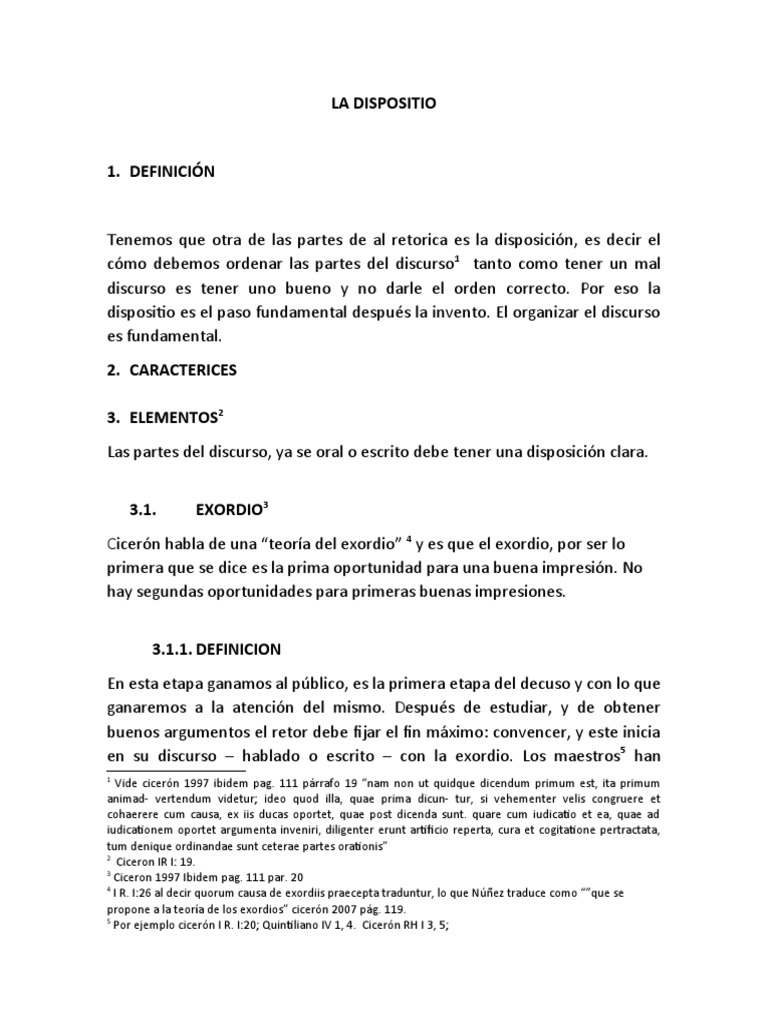 La Dispositio | PDF | Retórica | Persuasión