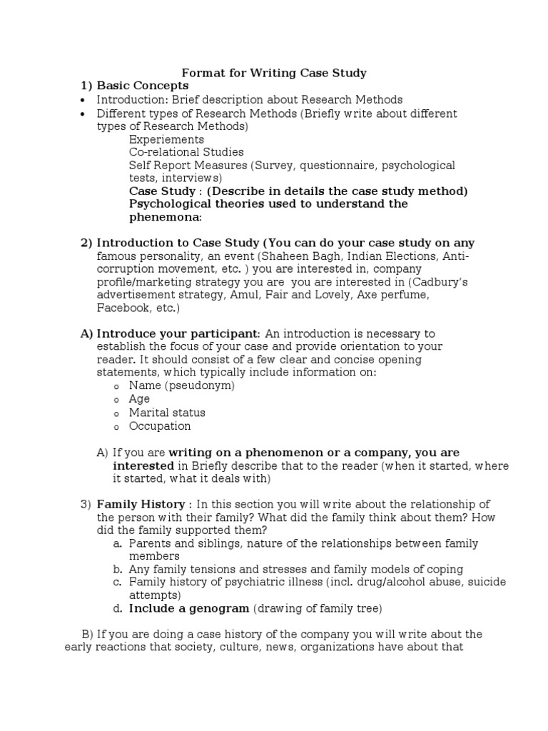 Case Study Writing Guide | PDF | Case Study | Family