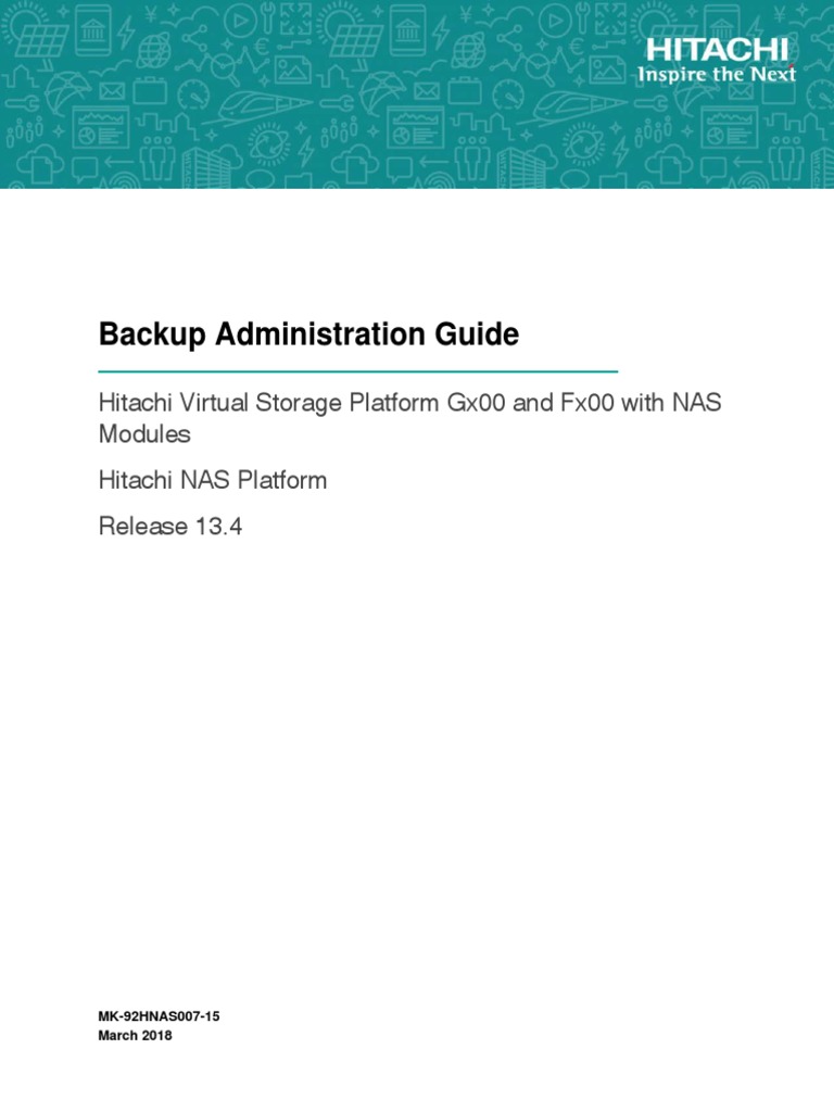 NAS Platform v13 4 Backup Administration Guide MK-92HNAS007-15 PDF | PDF | Backup | Computer ...