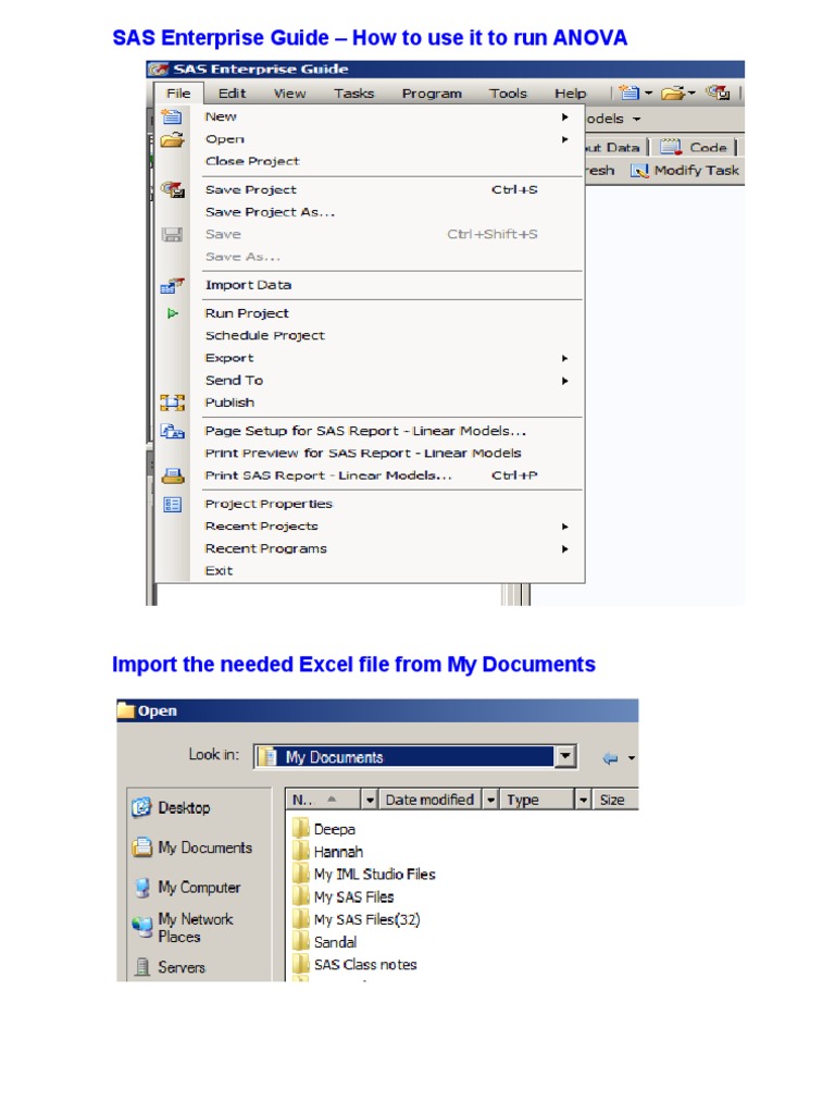SAS Enterprise Guide - How To Use It To Run ANOVA | PDF | P Value ...