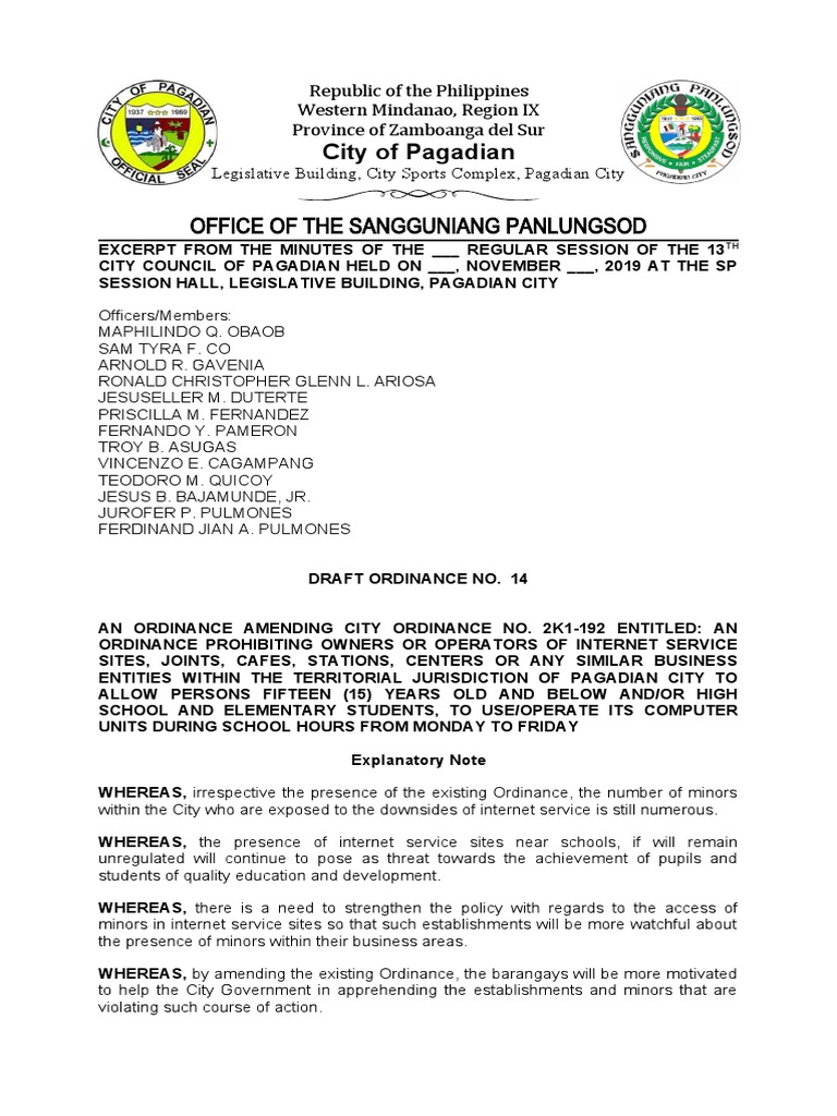 Draft Ordinance Internet | PDF | Public Sphere | Virtue