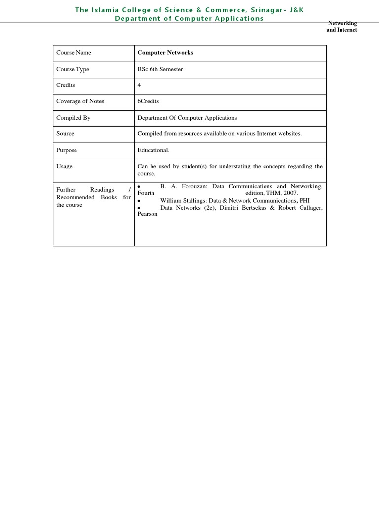 Computer Networks | PDF | Network Topology | Transmission Medium
