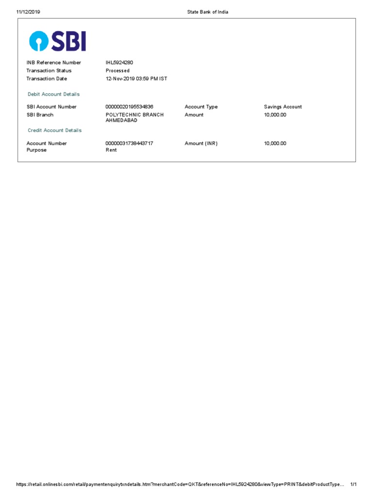 IHL5924280 Processed 12-Nov-2019 03:59 PM IST: INB Reference Number ...