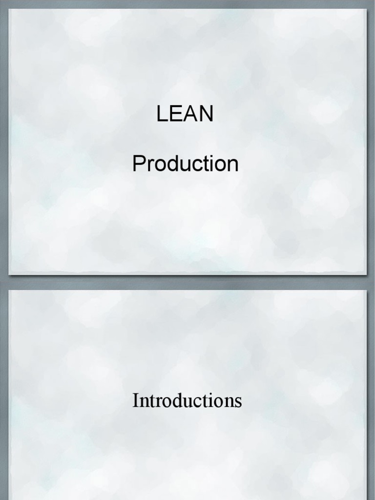 LEAN Handout | PDF | Lean Manufacturing | Production And Manufacturing