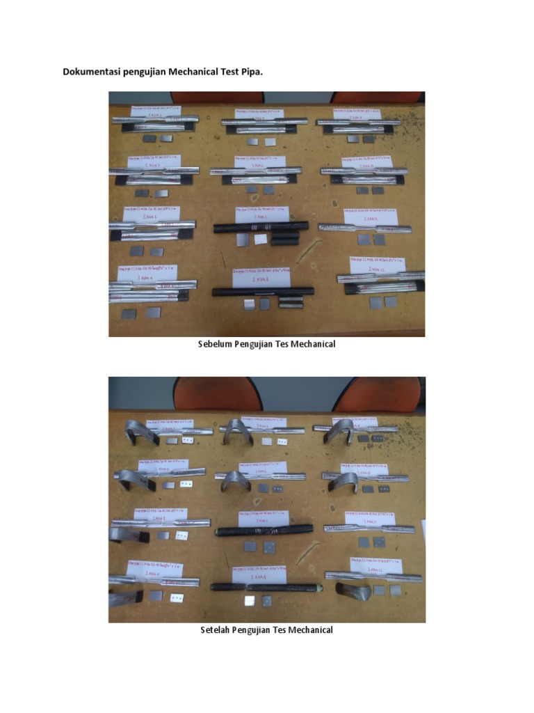 Dokumentasi Pengujian Mechanical Test Pipa | PDF