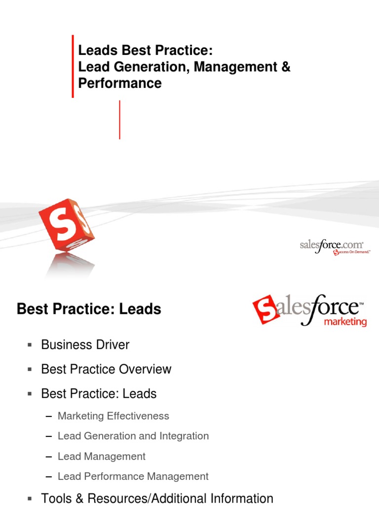 SFDC BP-lead-management | PDF | Salesforce.Com | Microsoft Outlook