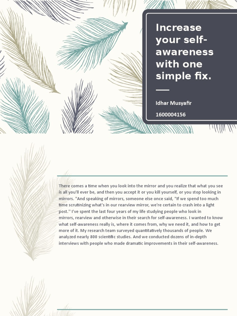 Increase Your Self-Awareness With One Simple Fix | PDF | Self Awareness ...