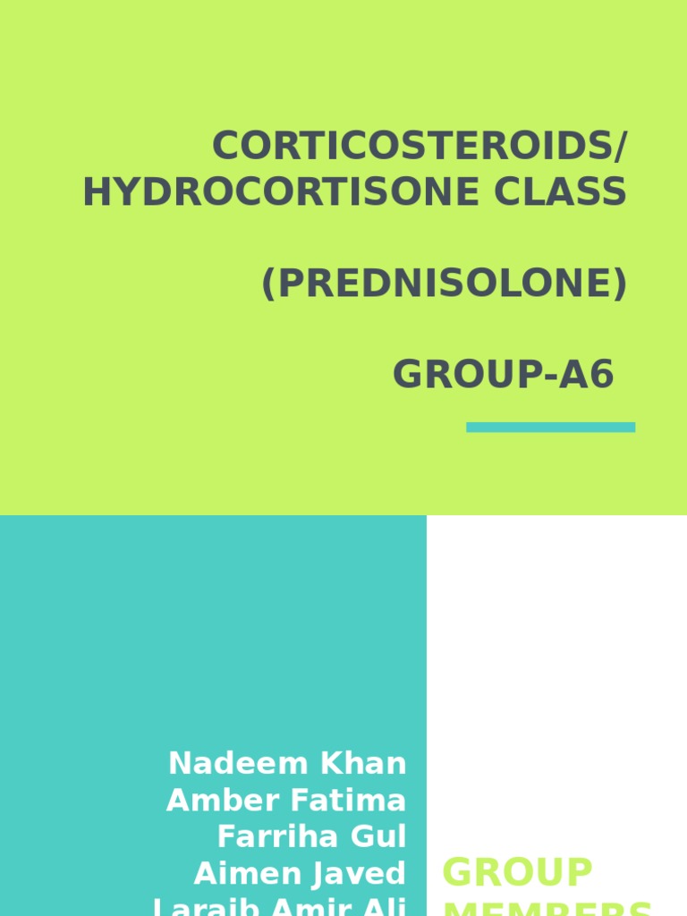 Corticosteroids/ Hydrocortisone Class (Prednisolone) Group-A6 | PDF ...