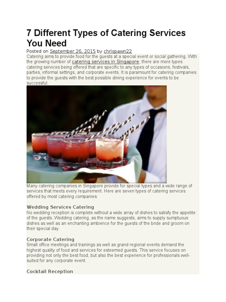 7 Essential Catering Service Types | PDF | Foods | Restaurants