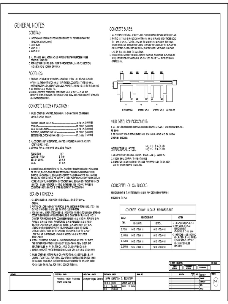 General Notes | PDF | Beam (Structure) | Concrete