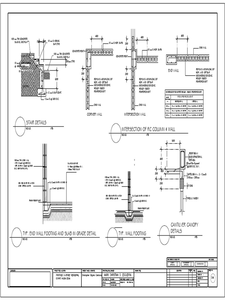 Intersection of RC Column & Wall Stair Details | Download Free PDF ...